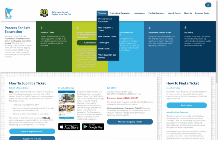 Check Out the NEW Gopher State One Call Website